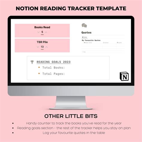 Notion Reading Tracker Notion Template Digital Reading Journal