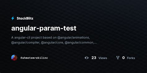 Angular Param Test StackBlitz
