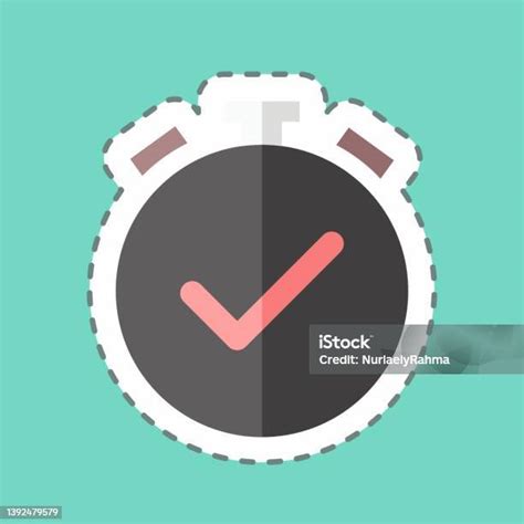 Garis Stiker Memotong Alarm On Cocok Untuk Simbol Infografis Desain