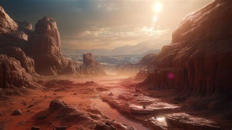 Mesmerizing Mars Cinematic Hyper Detail In Unreal Engine Stock