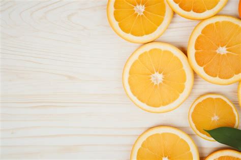 Flat Lay Composition With Ripe Oranges Border Frame And Space For Text