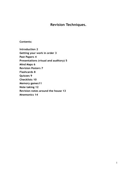 Revision Techniques 1