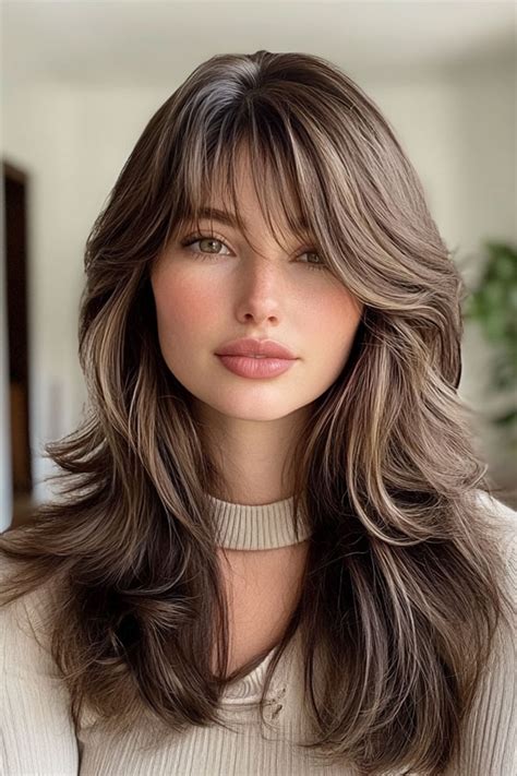 50 Layered Haircuts With Fringe For Long Hair Glamour With Layered Volume