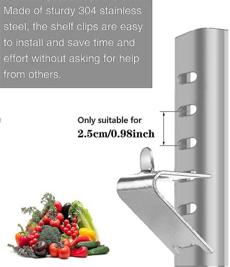 12 Pcs Freezer Shelf Clip Stainless Steel Fridge Shelf Support
