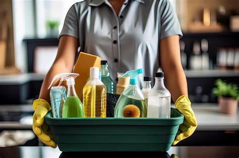 Premium Photo Women Cleaning At Home Ai Technology Generated Image