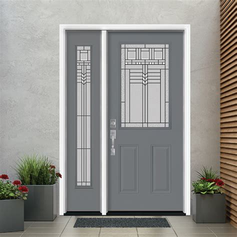 12 Lite 6 Panel Smooth White Fiberglass Slab W Composite Frame Oak