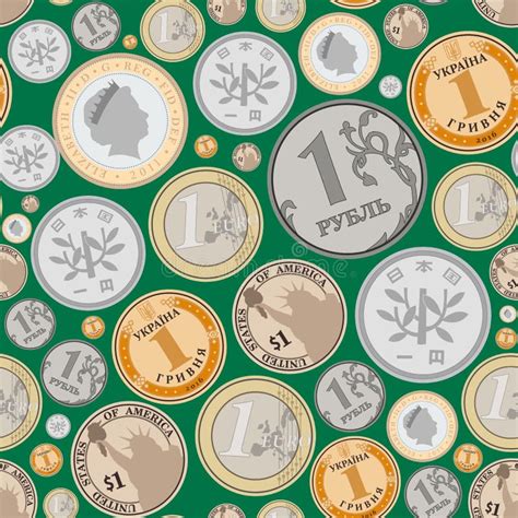 硬币图案 向量例证 插画 包括有 附注 欧洲 硬币 阿尔金特 卢布 风格化 费用 货币 181010347