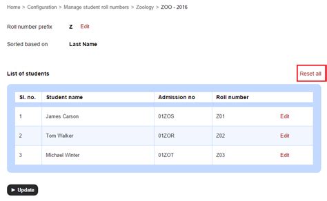 how can i assign roll number for a complete batch in one go fedena