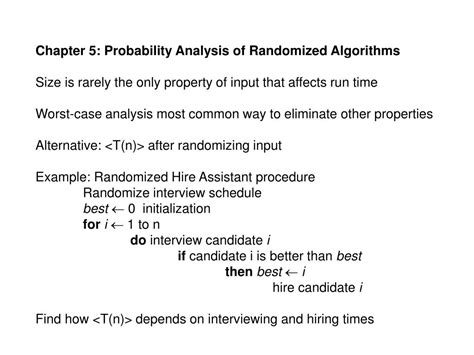 Ppt Chapter 5 Probability Analysis Of Randomized Algorithms