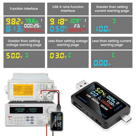 Probador Tester Dual Usb Y Tipo C Aideepen Usb Type C Dc 10 Funciones