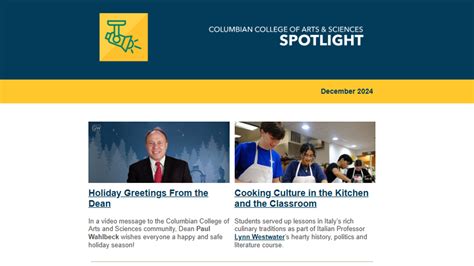 December 2024 Columbian College Of Arts And Sciences The George