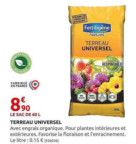 Promo Terreau Universel Fertiligène chez Rural Master iCatalogue fr
