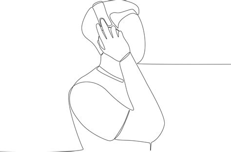 A Man Wears Headphones To Hear Music 23005937 Vector Art At Vecteezy
