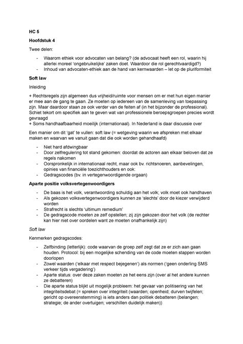 Ethiek Hc Hoorcollege HC Hoofdstuk Twee Delen Waarom Ethiek Voor Advocaten Van