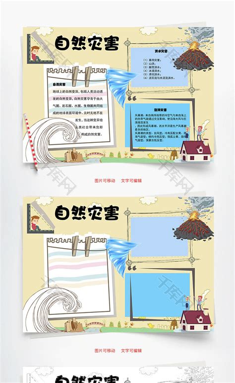 自然灾害Word手抄报 千库网 手抄报ID81211