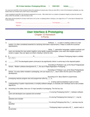 Fillable Online Sol Cs Trinity SE 12 UserInterface Prototyping HW Sol Cs Trinity Fax Email