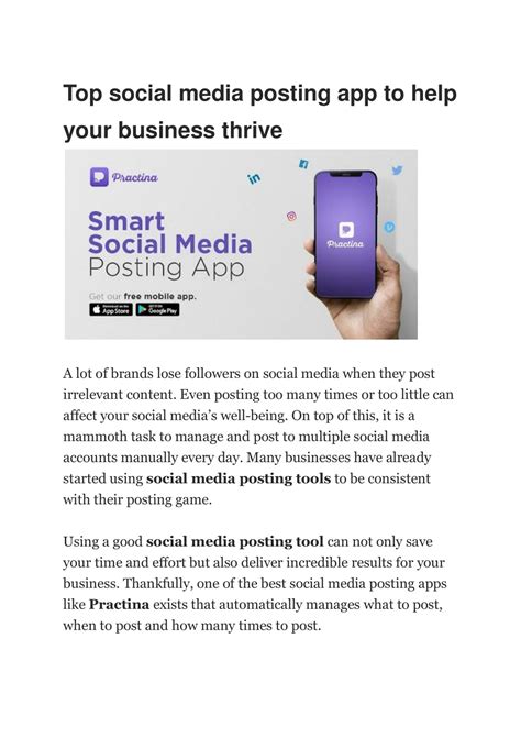Ppt Top Social Media Posting App To Help Your Business Thrive