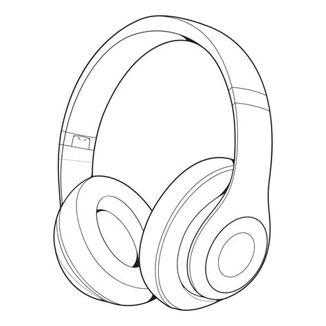Line Art Headphones Vector Illustration Music Concept Line Art Vector