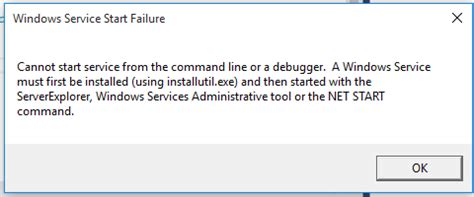 C Windows Start Service Failure On Logging As Different User