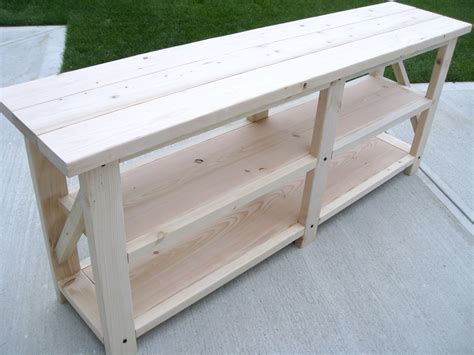 DIY RUSTIC X CONSOLE TABLE Ana White