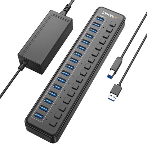 Buy IDsonix Powered USB 3 0 Hub 16 Port USB Splitter With Individual