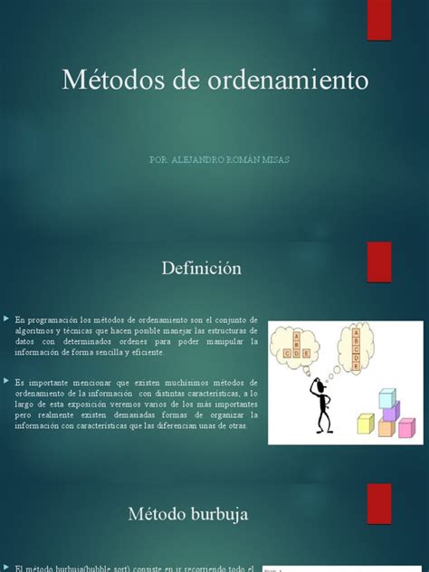Métodos De Ordenamiento Pdf Estructura De Datos De Matriz Algoritmos