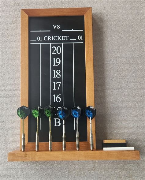 Dart Chalkboard Scoreboard Cricket Darts Solid Wood Light Or Dark