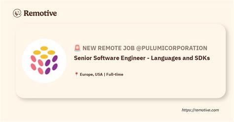 Hiring Senior Software Engineer Languages And Sdks Pulumicorporation
