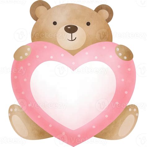 Cute Teddy Bear Holding Pink Heart Perfect For Valentine Day Ts