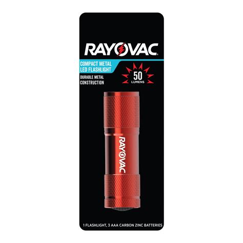 Rayovac Compact Metal Led Flashlight 50 Lumens