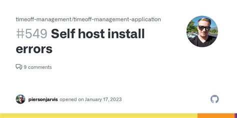 Self Host Install Errors Issue Timeoff Management Timeoff