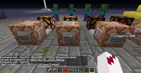 need help for the command testfor commands command blocks and
