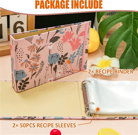 Recipe Card Holder Recipe Binders With Recipe Sleeves Fit 4×6 Recipe