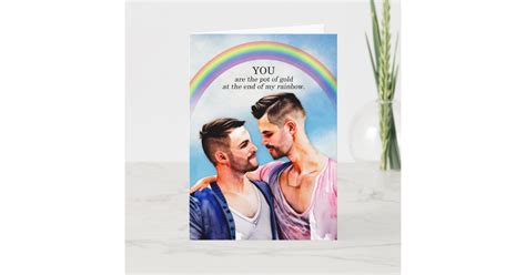 Gay Wedding Anniversary Pot Of Gold Rainbow Card Zazzle