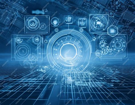 Abstract Technology Background With Digital Interfaces And Holograms Premium Ai Generated Image