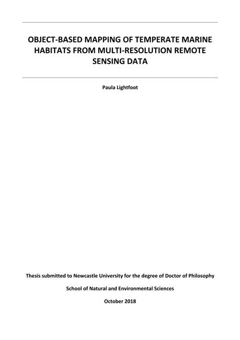 Pdf Object Based Mapping Of Temperate Marine Habitats P 20