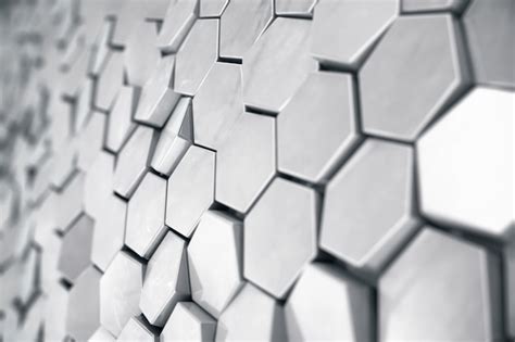 Серебряная абстрактная шестиугольная предпосылка с влиянием глубины