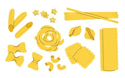 Premium Vector Pasta Collection Isolated On White Background Vector
