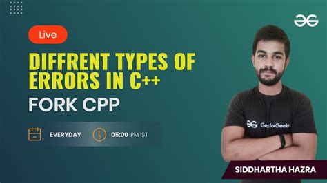 day 8 different types of errors in c fork cpp siddhartha hazra