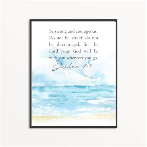 Be Strong And Courageous Printable Art Joshua 19 Christian Etsy