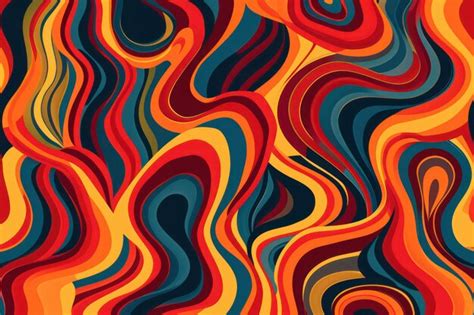 Premium Photo 70s Squiggly Pattern