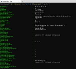 Get Network Adapter Details Using Powershell