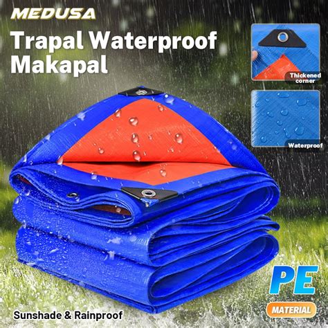 Bule Trapal Waterproof Makapal Heavy Duty Tolda Makapal Lona Trapal