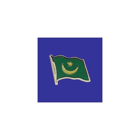 Mauritania Lapel Pin Single Waving Flag