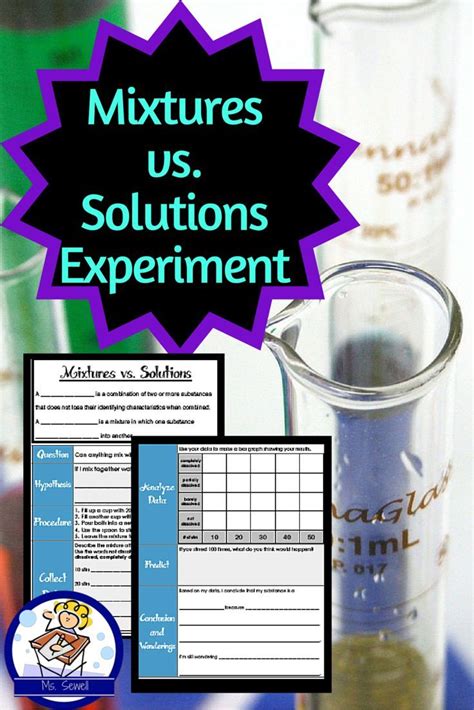 Mixtures Vs Solutions Experiment Graphic Organizer And Lab Sheets