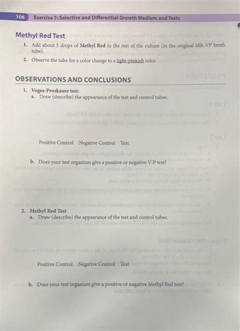 Solved Methyl Red Test 1 Add About 5 Drops Of Methyl Red To
