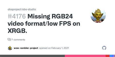 Missing Rgb Video Format Low Fps On Xrgb Issue Obsproject Obs Studio Github