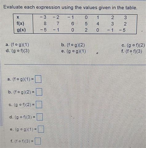 solved evaluate each expression using the values given in