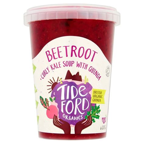 Tideford Organic Beetroot And Curly Kale Soup With Quinoa 600g From Ocado