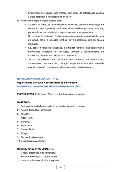 Manual De Normas E Rotinas De Procedimentos Para A Enfermagem Campi